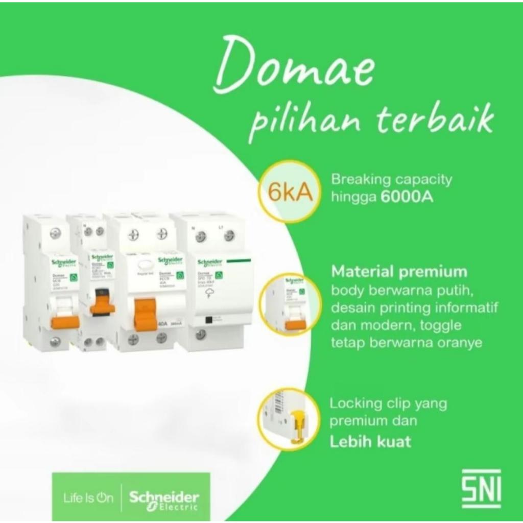 Jual Schneider MCB New Domae 1P (2A 4A 6A 10A 16A 20A 25A 32A 40A 50A) | Shopee Indonesia