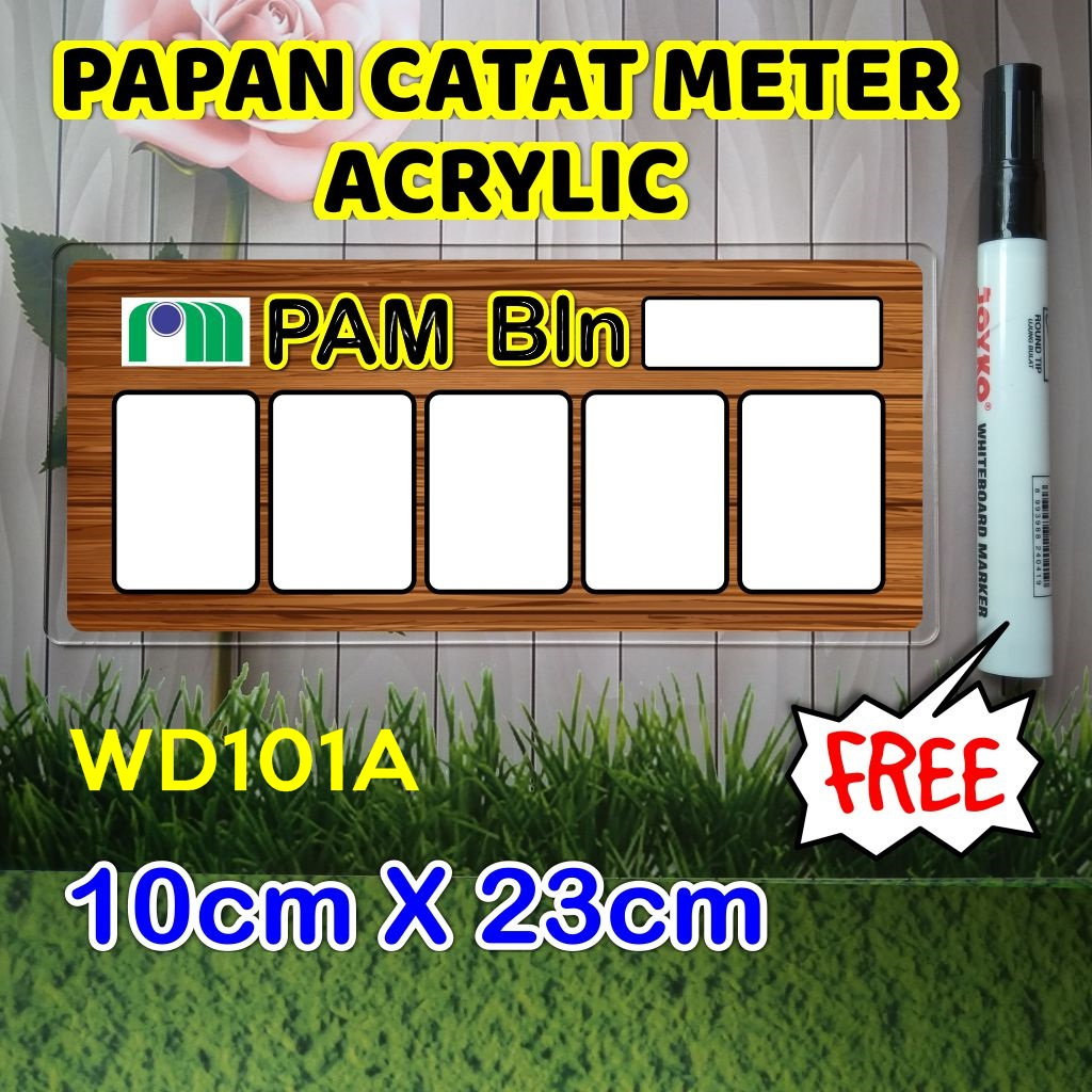 Jual Papan Catat Meter PLN PAM PGN Acrylic 10x23cm Minimalis Desain ...
