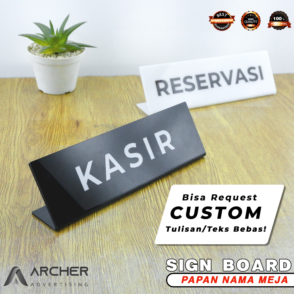 Jual SIGN BOARD PAPAN NAMA MEJA KASIR RESERVASI CUSTOM AKRILIK TIPE L ...