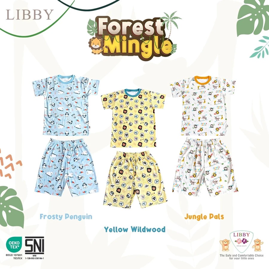 Jual LIBBY BABY SETELAN LENGAN PENDEK SETELAN ANAK BAYI MOTIF BOY CAMP VENTURE FOREST MINGLE ...