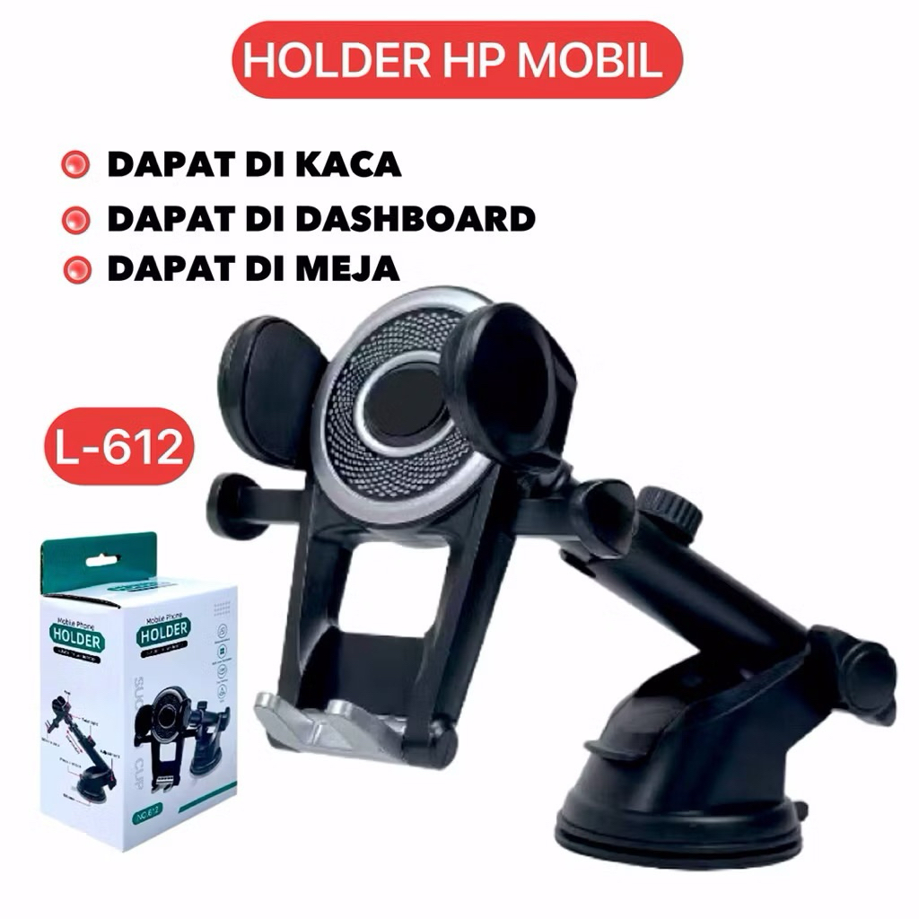 Jual {MR} Universal Car Holder L-612 Rotasi 360 Derajat Triangle Lock ...
