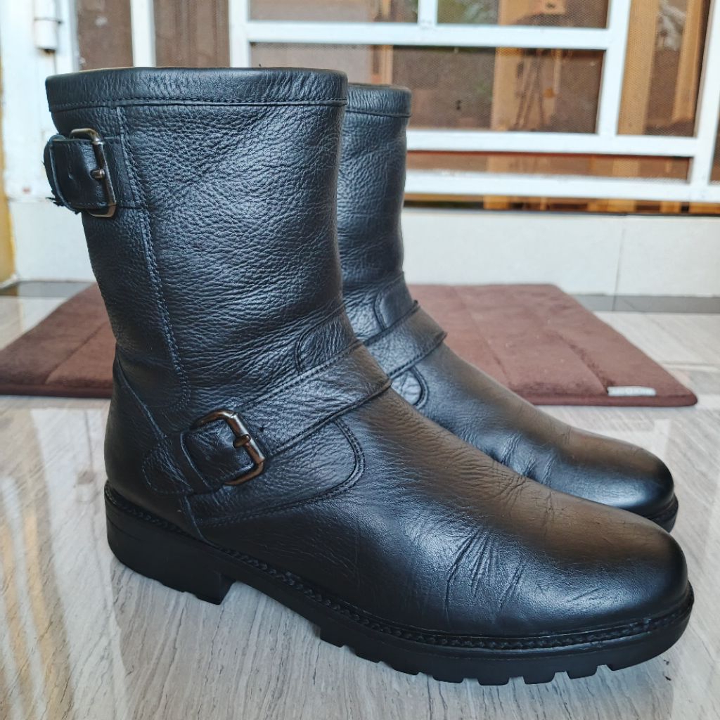 Jual GABOR Portugal Engineer Boots Harness Buckle Zipper Full Black ...