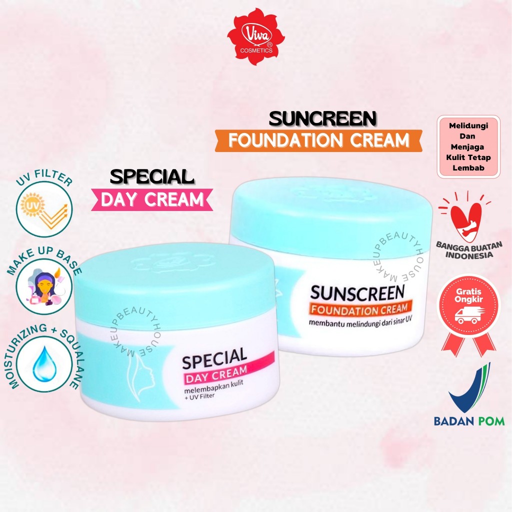 Jual VIVA Sunscreen Foundation UV Filter & Special Day Cream 22gr ...