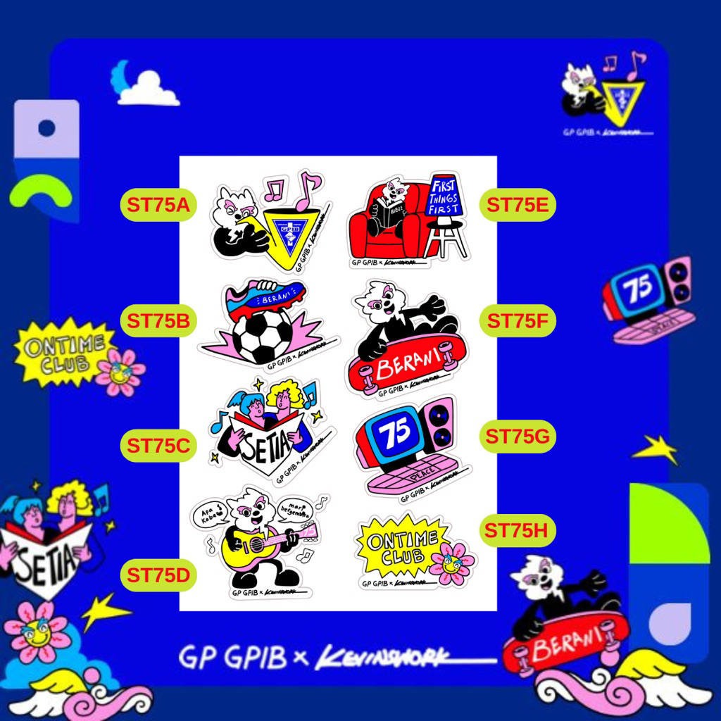 Jual Sticker Satuan Spesial HUT ke-75 GP GPIB x Kevinswork (ST75 ...