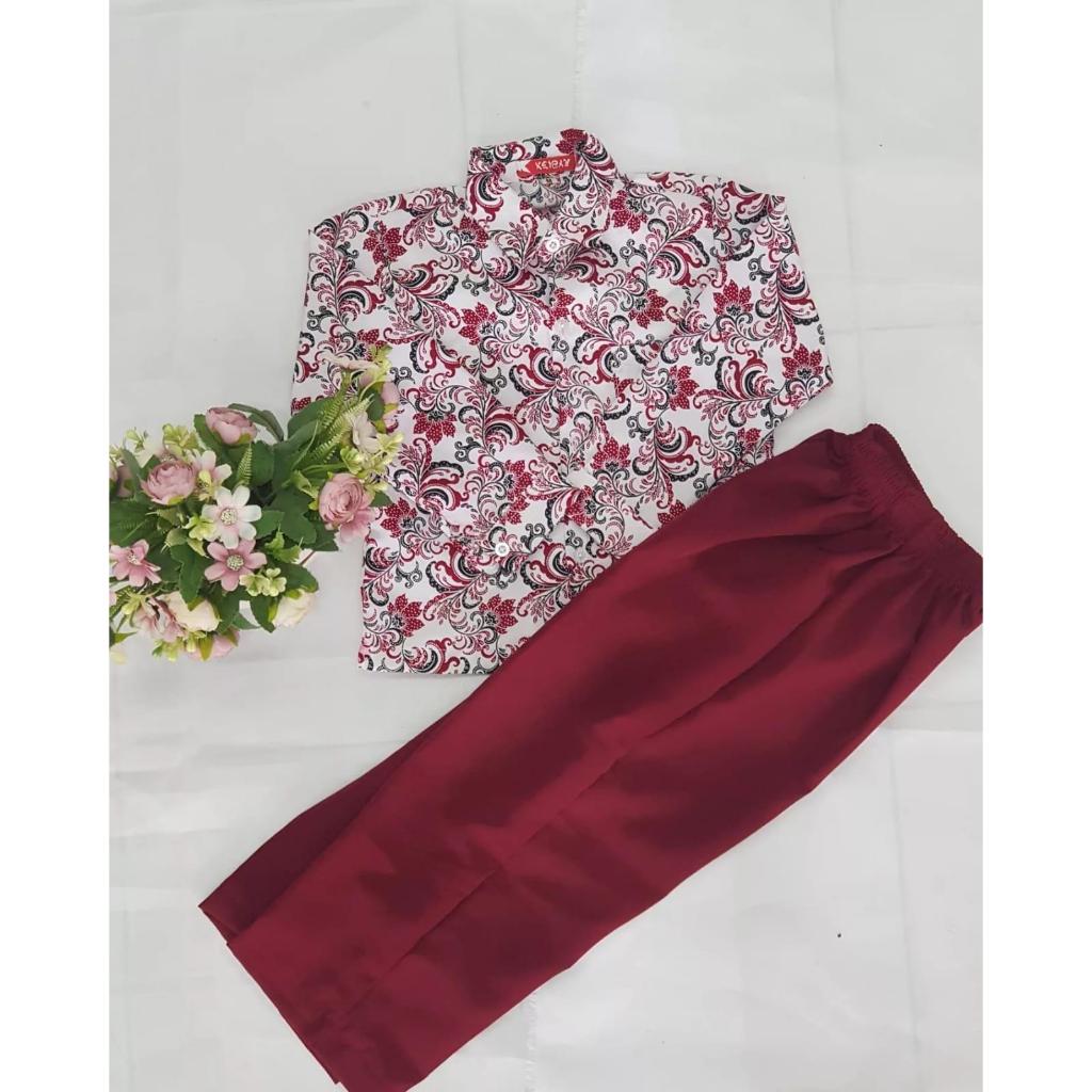 Jual BAJU SERAGAM TK/PAUD BATIK KEMUNING WARNA MAROON | Shopee Indonesia