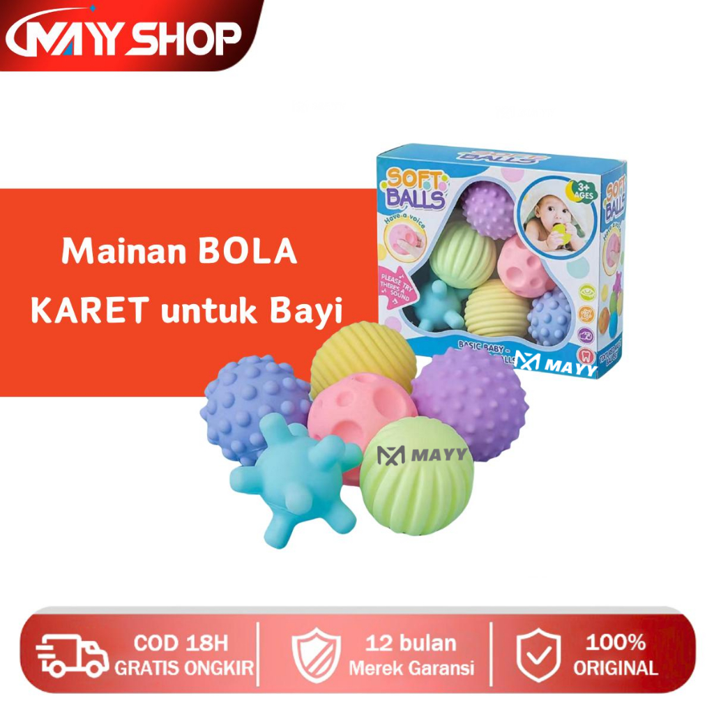 Jual Mayy Official Id (6pcs box) Bayi Sensory Mainan Pelatihan touch ...