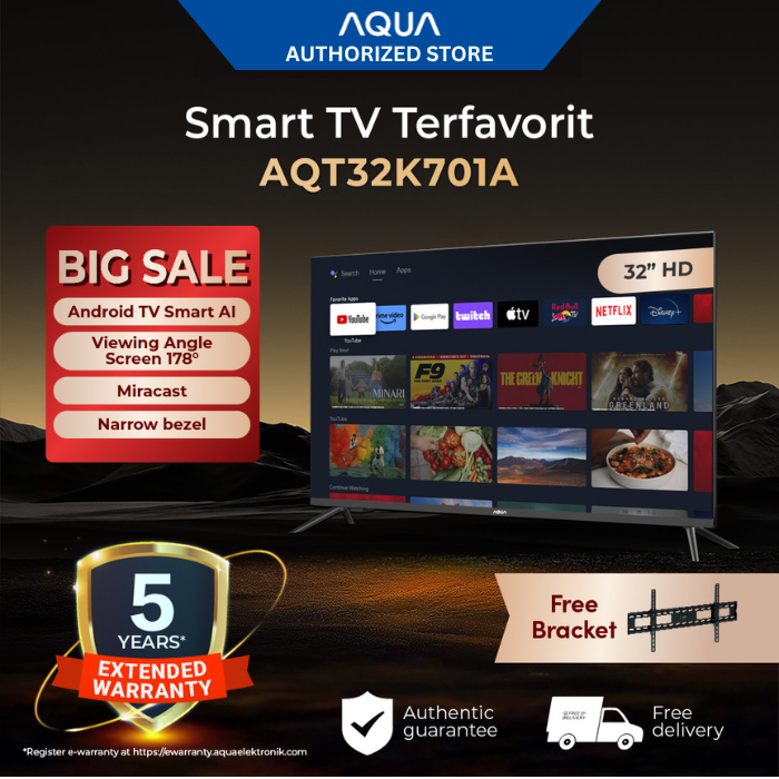 Jual AQUA Elektronik AQT32K701A - 32 Inch HD, Digital, Android Smart TV ...