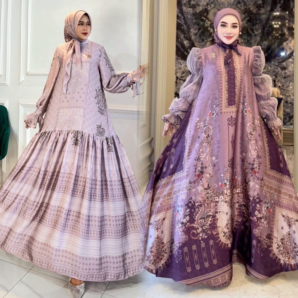 Jual GAMIS SILK 7083 7440 SET HIJAB S4 BY SHELLASAUKIA | Shopee Indonesia