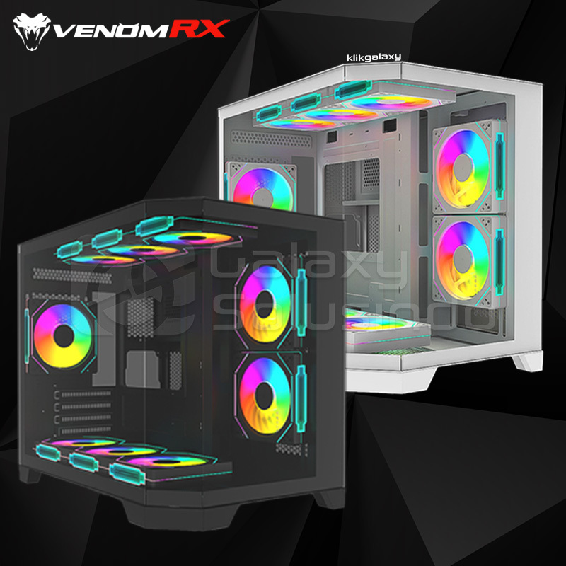Jual VenomRX TITAN 3D PRO Tempered Glass M-ATX Gaming Case - Black ...