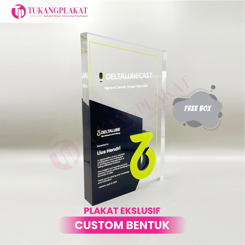Jual PLAKAT AKRILIK EKSLUSIF | Piagam penghargaan, trophy custom, kado ...