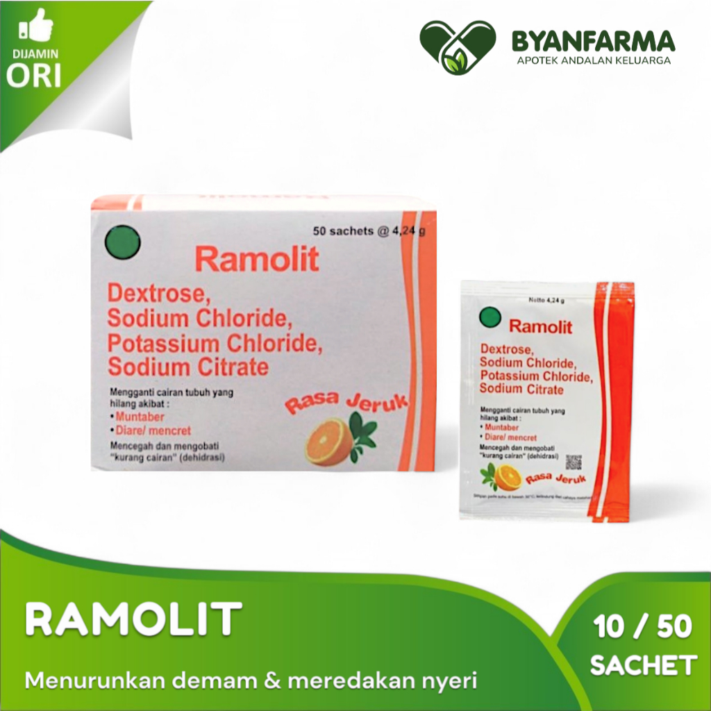 Jual Ramolit Rasa Jeruk Box 50 Sachet - Oralit Obat Diare dan Pengganti ...