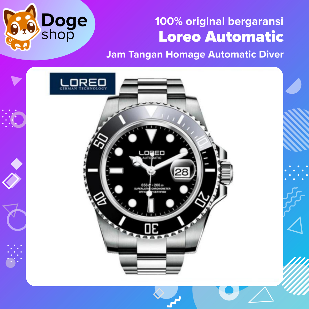 Jual Loreo Automatic Diver Watch Homage Jam Tangan Otomatis Seagull ...