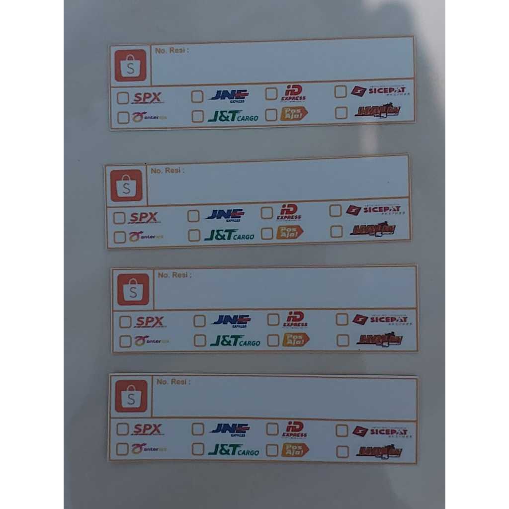 Jual Stiker Tempelan Label Nomor Resi Pengiriman Paket Shopee Logo ...