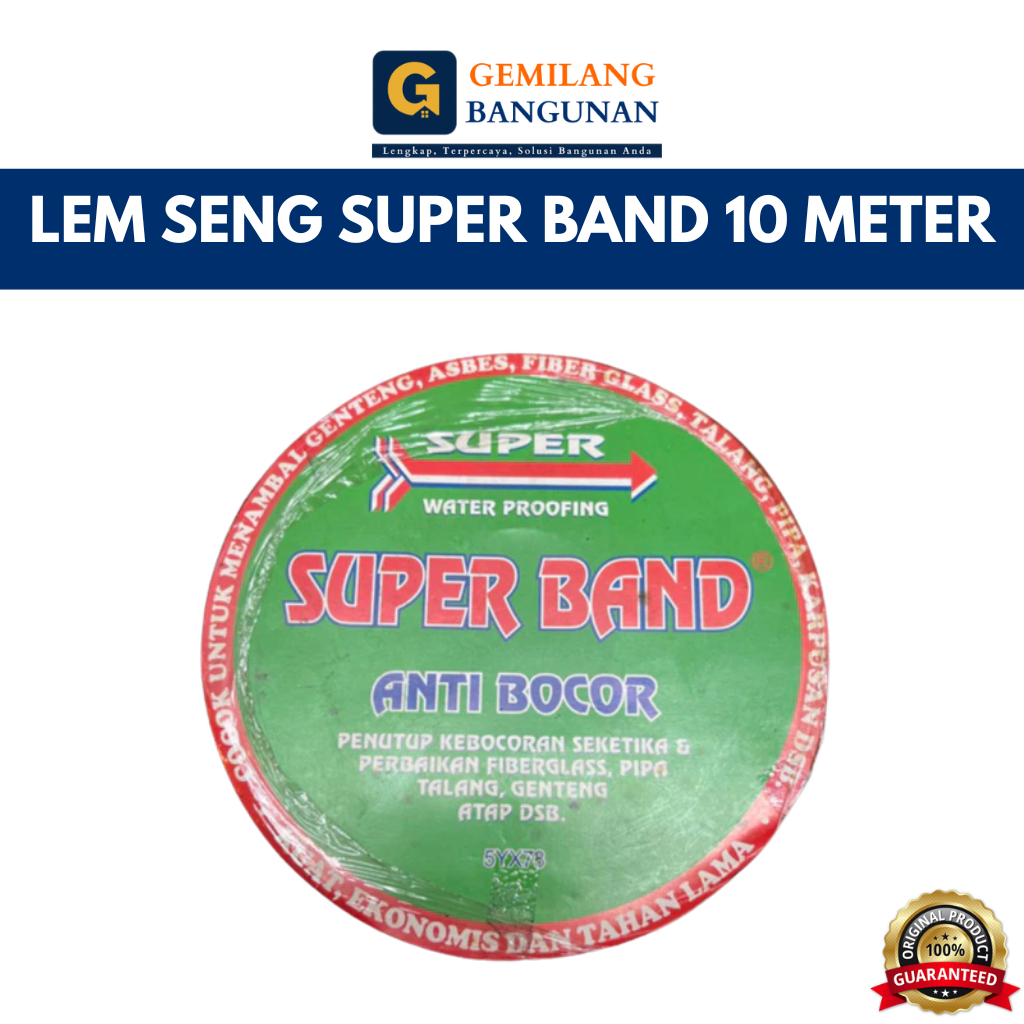Jual Lem Seng SUPER BAND 10 Meter / Lem Seng / Penambal Seng / Lem ...