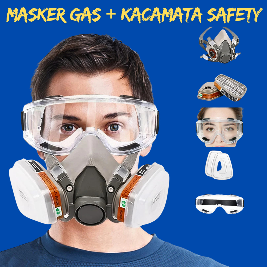 Jual KING TaffGUARD Masker Gas + Kacamata Safety Goggles Laboratorium ...