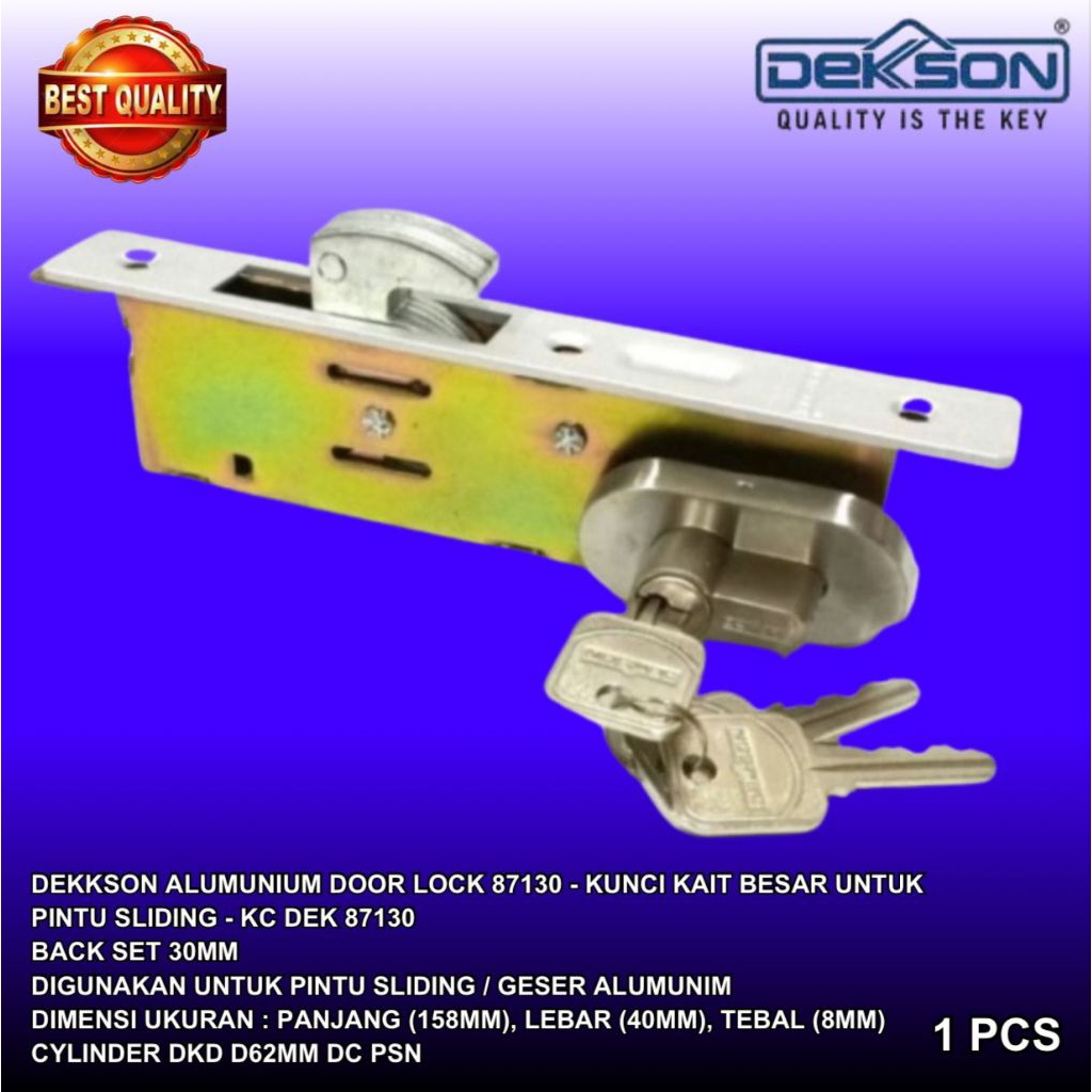 Jual Kunci Kait Pintu Geser Aluminium/Hook Aluminium Sliding Door Dekkson KC DKS 87130 | Shopee ...