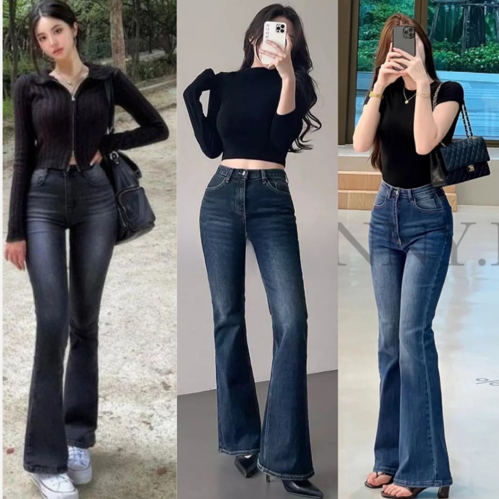 Jual Kafaren Highwaist Cutbray Jeans Retro Celana Jeans Cutbray Wanita ...
