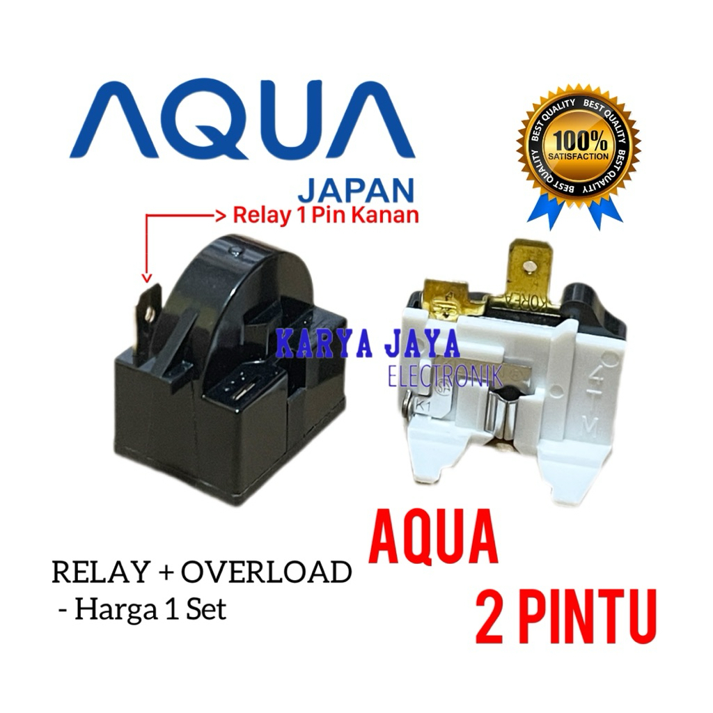 Jual 1 Set Relay 1 Pin Kanan Overload Kulkas AQUA 2 Pintu / Relay ...