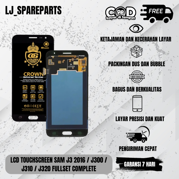 Jual LCD TOUCHSCREEN SAM J3 2016 / J300 / J310 / J320 FULLSET COMPLETE ...