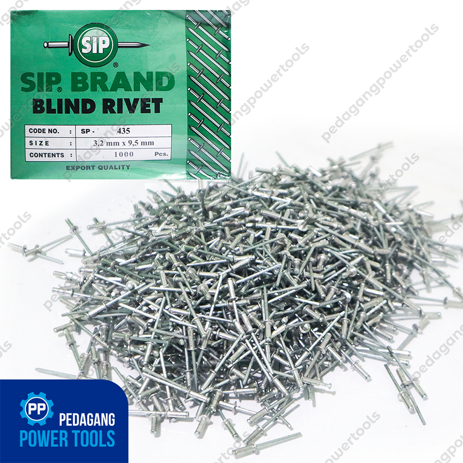 Jual SIP 435 PAKU RIVET 3.2 x 9.5 MM BLIND RIPET RIFET TEMBAK 1 PAK ...