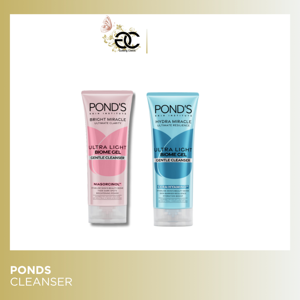 Jual Ponds Ultra Light Biome Gel Gentle Cleanser 90GR - Cera Hyamino ...