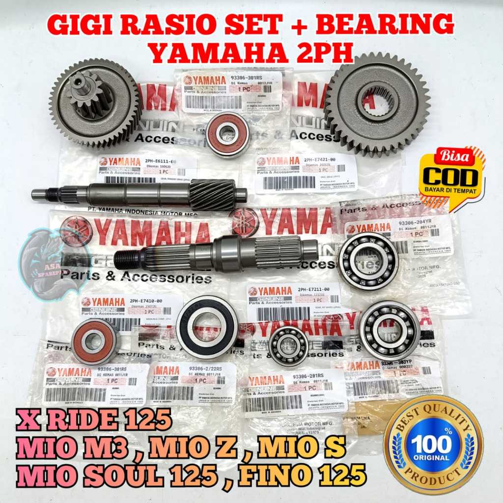 Jual GIGI RASIO Set 2ph + BEARING ASLI ORIGINAL YAMAHA MIO M3 , MIO Z ...