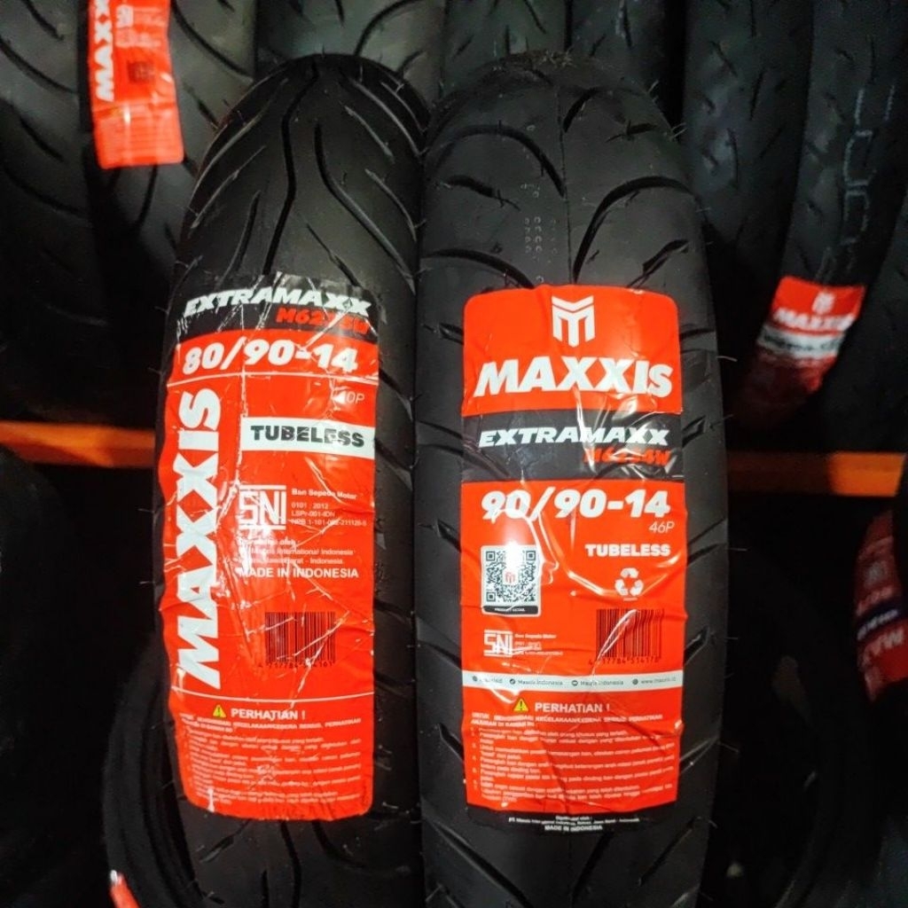 Jual ( PAKET 2 BAN RING 14 ) Maxxis Extramax 80/90-14 & 90/90-14 ring ...