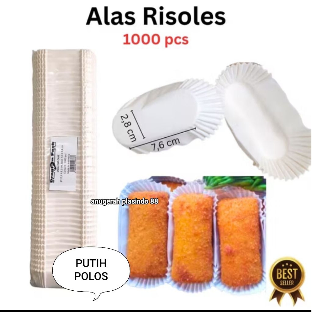 Jual KERTAS CUP RISOL 129 x 81 mm isi 1000 PCS merk. dragon pack ...