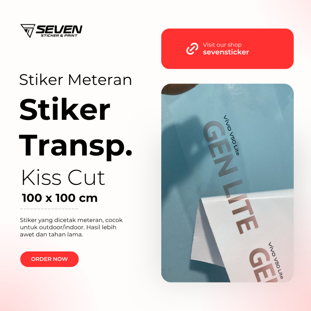 Jual Cetak stiker transparan meteran + cutting sesuai pola | Shopee ...