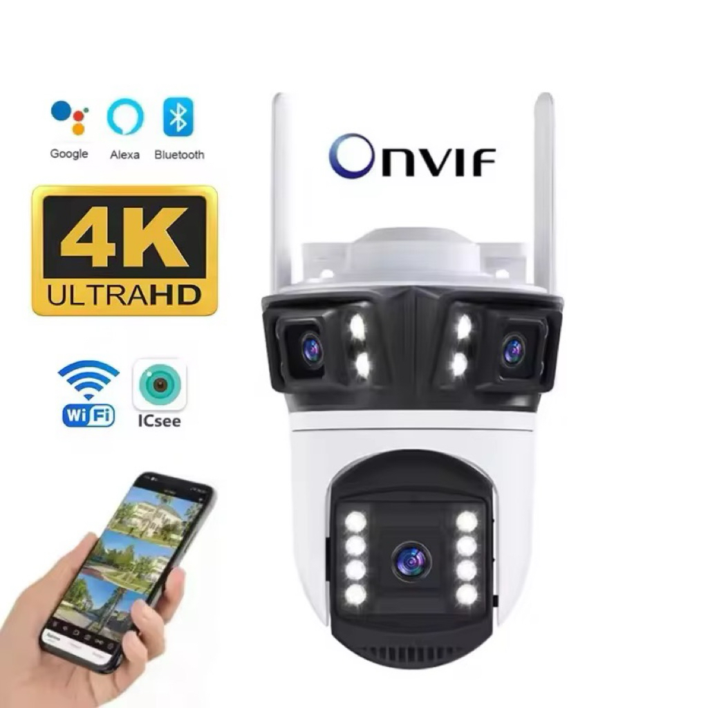 Jual [New]IP Camera CCTV PTZ 3 Lensa 30Mp 1080Mp wifi Apk-ICSEE ...