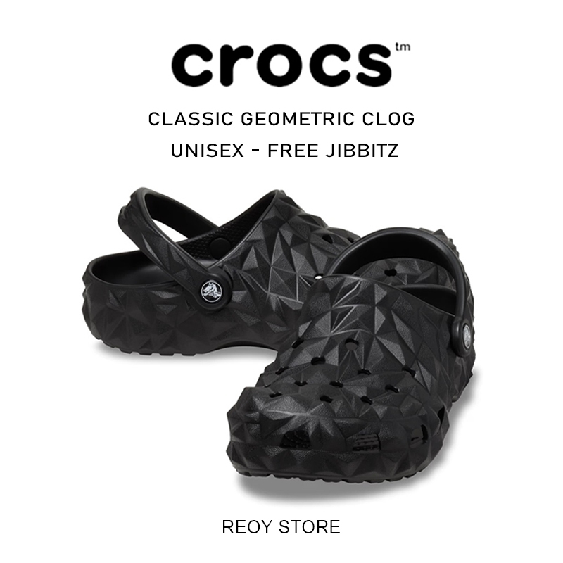 Jual Sandal Crocs Classic Geometric Clog Unisex Hitam FREE Jibbitz ...