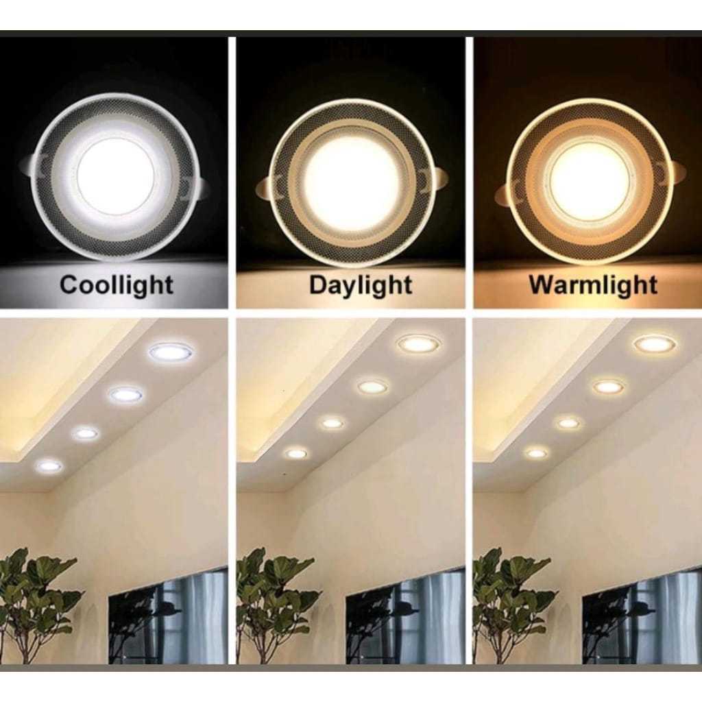 Jual LAMPU DOWNLIGHT LED 3 WARNA / PANEL LED 3 WARNA COLORFUL 5W/7W/9W ...