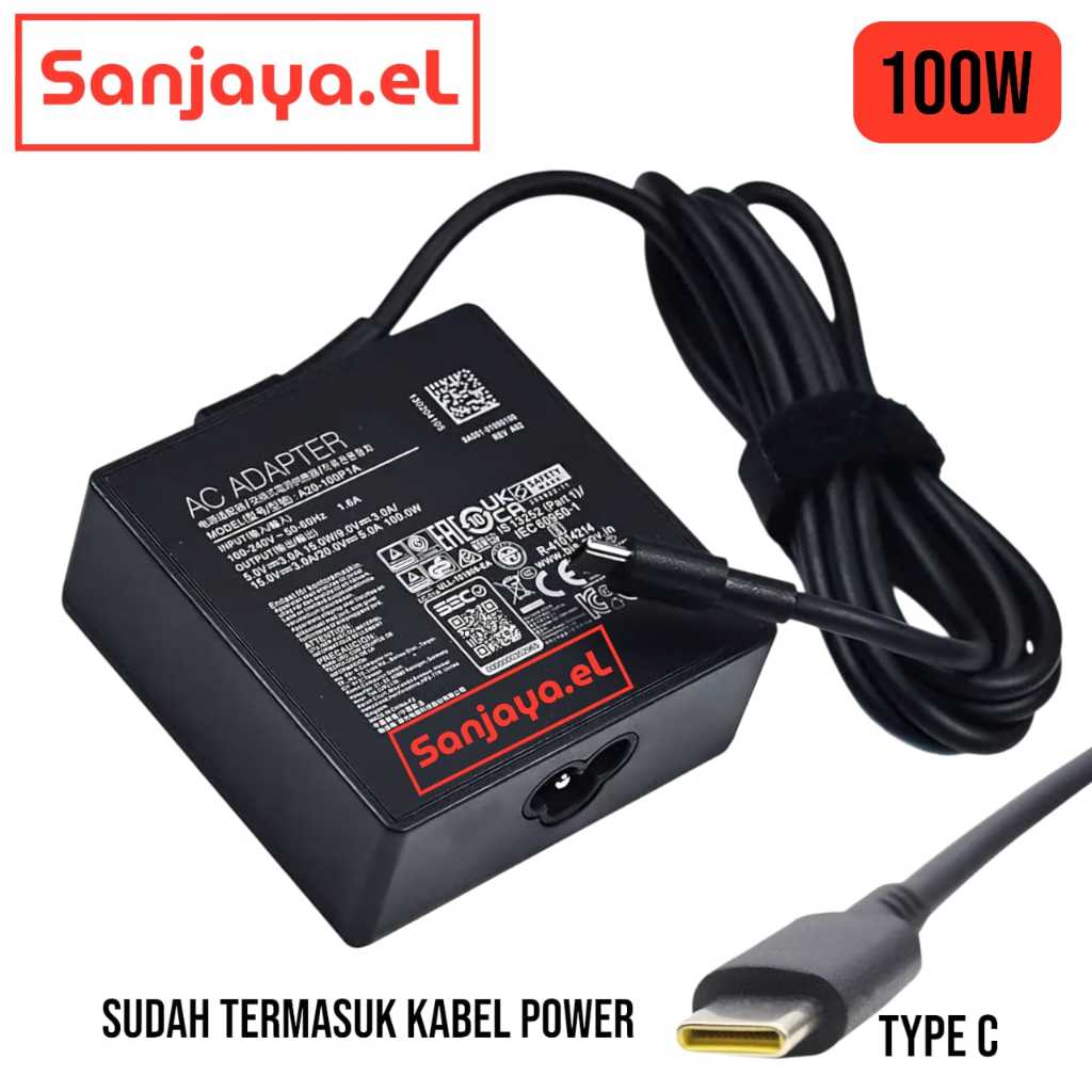 Jual Charger Laptop Axioo Mybook Hype 7 X8 Ryzen 20V 5A 100W Usb Type C ...