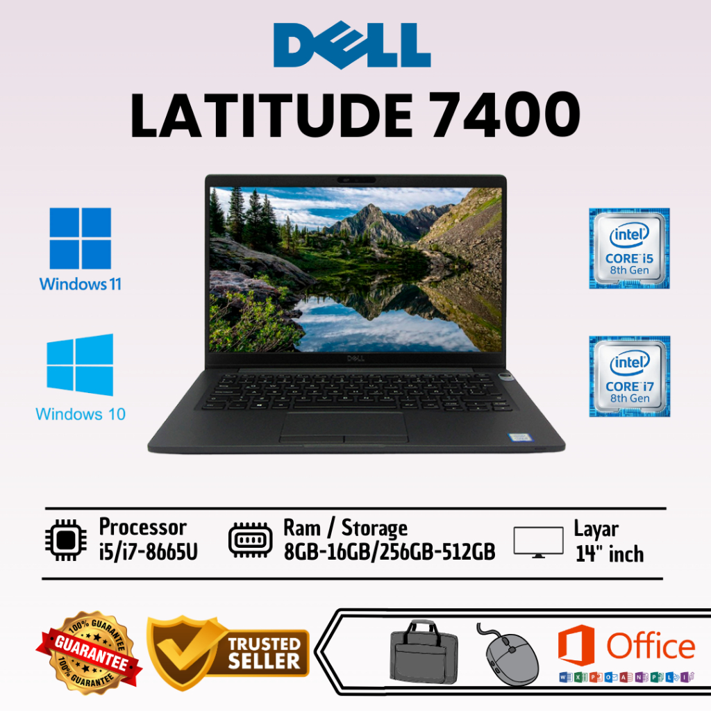 Jual Laptop Dell Latitude 7400 i5 Gen 8365U & i7 Gen 8665U Ram 8GB-16GB ...