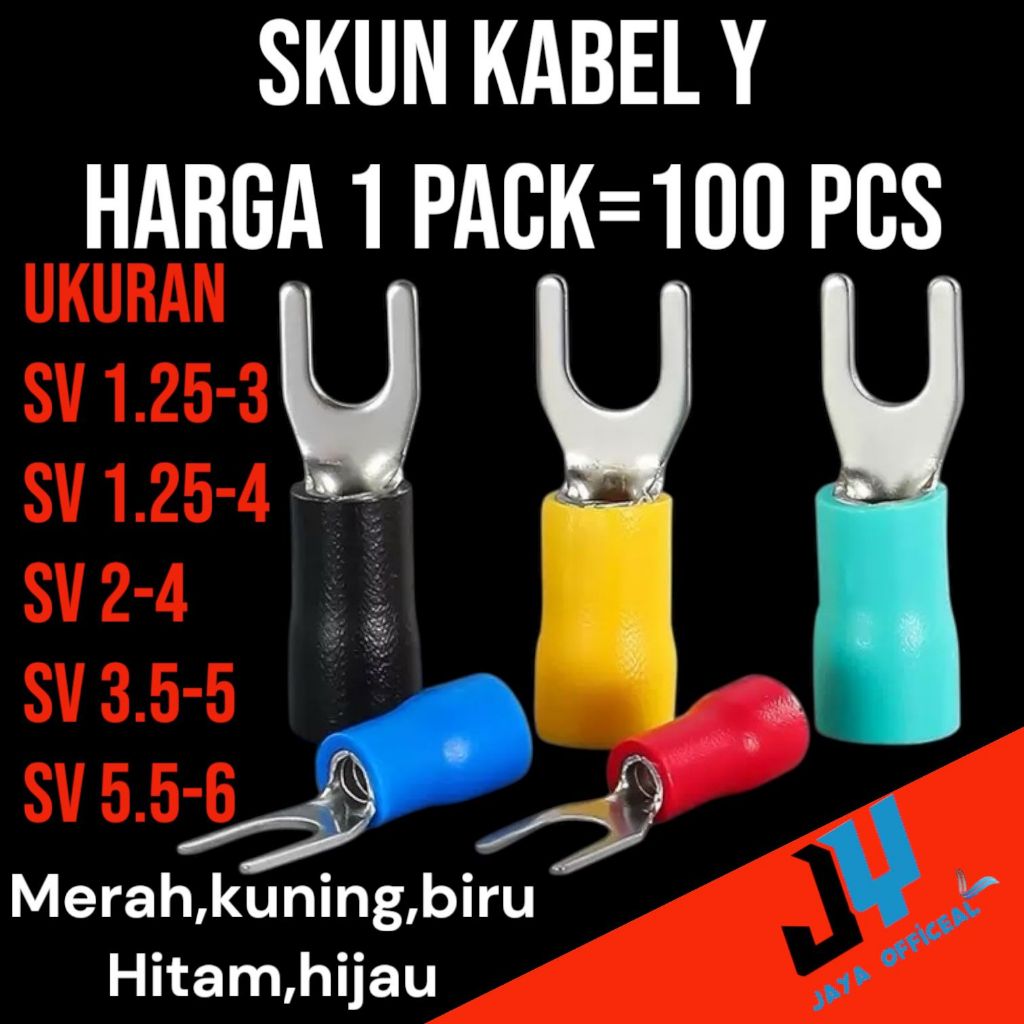 Jual 1 PACK Kabel Sekun Y Fork Isolasi Sv 1.25-3 Sv 1.25-4 Sv 2-4 Sv 3.5-5 Sv 5.5-6 Cable Lug ...