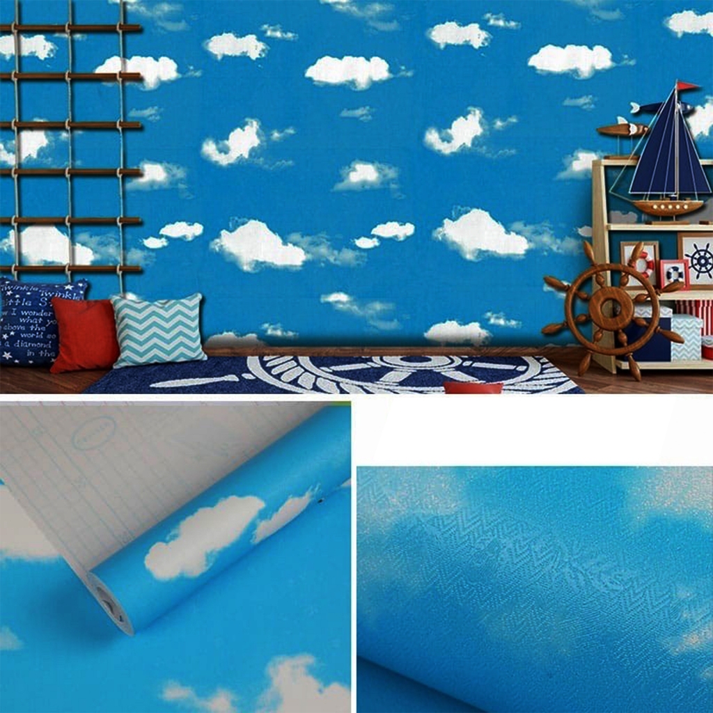 Jual Wallpaper Sticker Dinding Motif Awan Biru Wallsticker Ruang Tamu ...