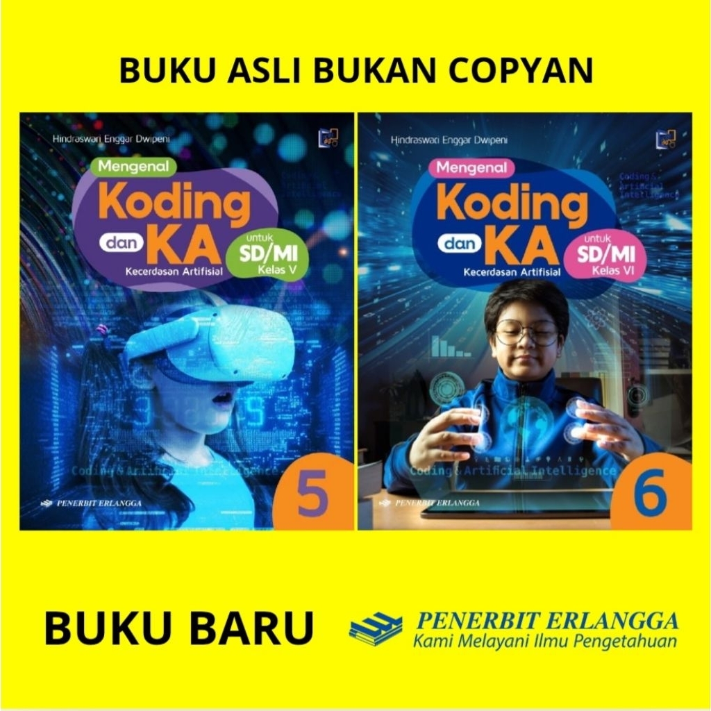Jual BUKU MENGENAL KODING DAN KA UNTUK SD/MI KELAS 5 6 ERLANGGA ...