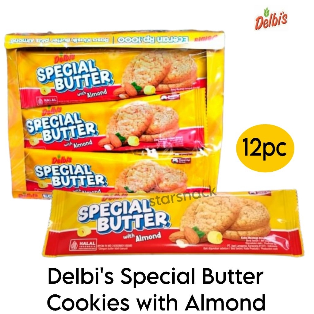 Jual Delbis special Butter cookies with almond pack isi 12pc | Shopee ...