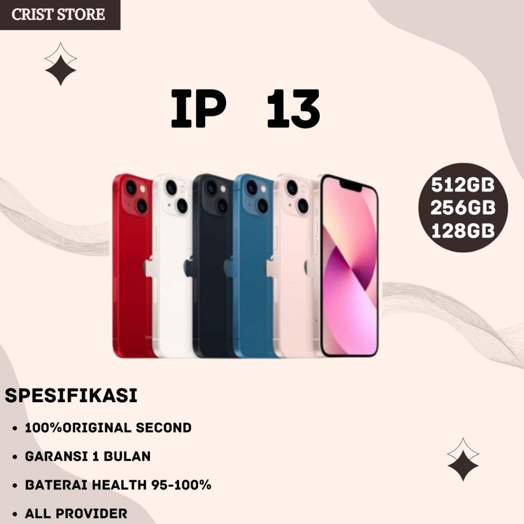 Jual IP 13 /14 128GB/256GB/512GB MULUS NO MINUS SECOND ORIGINAL 100% GOOD CONDITIONS AIPHONE 13 ...