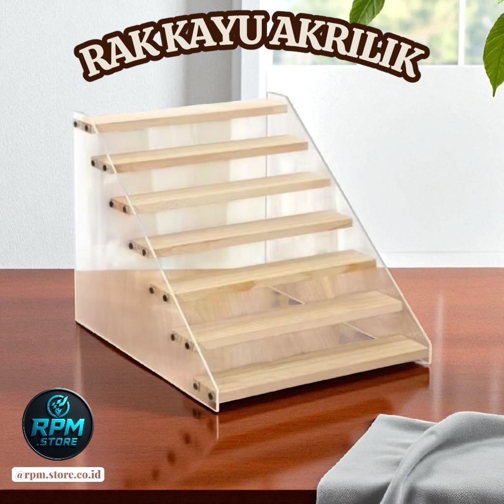 Jual RAK KAYU AKRILIK 7 SUSUN / RAK DISPLAY / RAK HIASAN RUMAH | Shopee ...