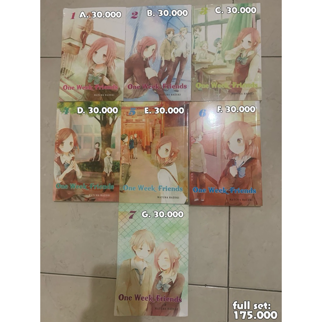 Jual One Week Friends Buku Komik Bekas Jepang Bahasa Indonesia 1 2 3 4 ...
