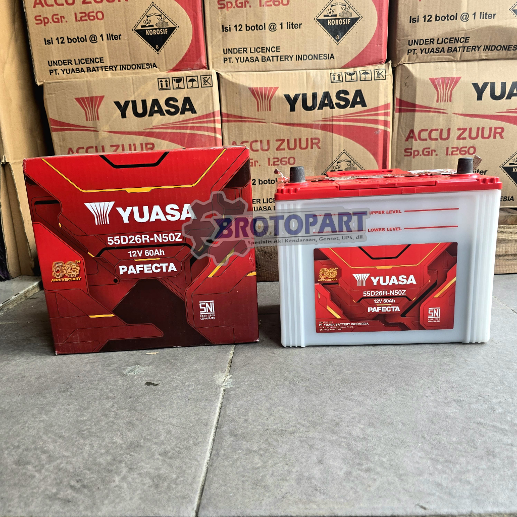 Jual Aki YUASA N50Z 55D26R PF Aki Basah 12v 60Ah ORIGINAL YUASA | Shopee Indonesia