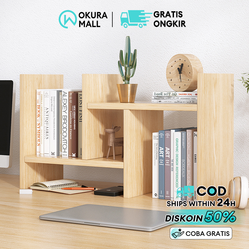 Jual Rack Desk Organizer Rak Buku Rak Kayu Serbaguna Rak Buku Mini ...