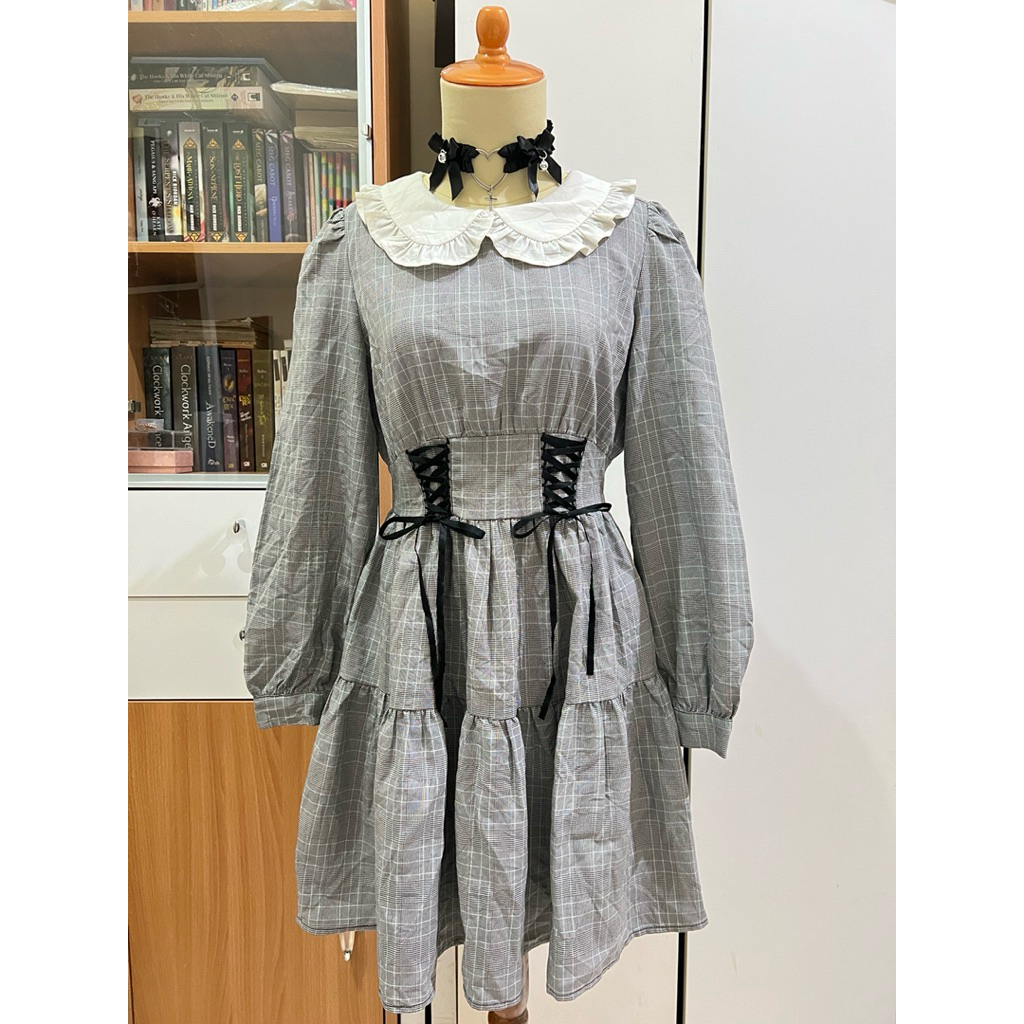 Jual Checkered Lines Ank Rouge Jirai Kei Dress Kawaii Ryousangata ...