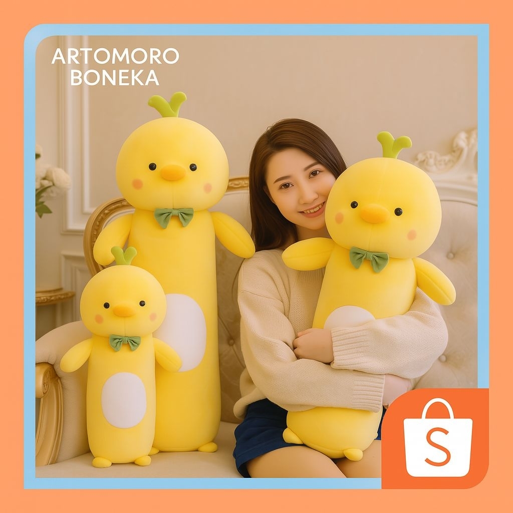 Jual Boneka Guling Bebek Piyo Lucky Ukuran 60Cm Dan 80Cm Hewan Lucu ...