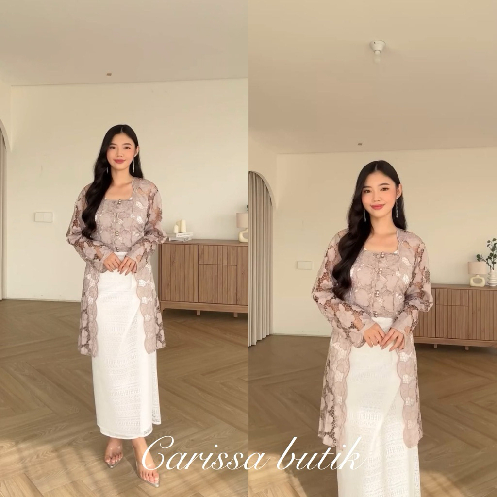 Jual Carissa - NURBAYA TOP - Kebaya Brokat Prada - Bordir Bunga ...