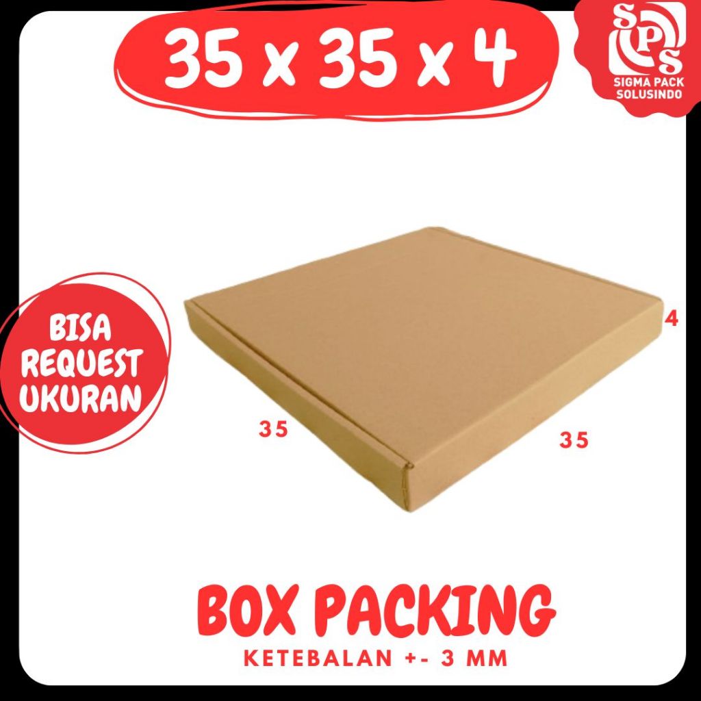 Jual kardus 35x35x4 LS Coklat | Kardus box Pizza | Box Pakaian Baju box 35x35x4 Zigma Pack ...
