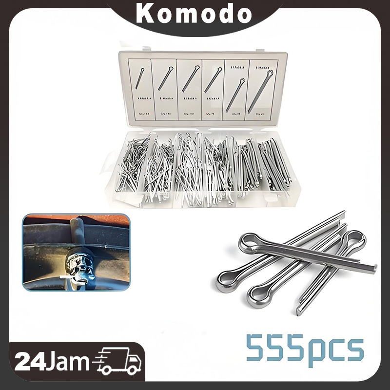 Jual 555 Pcs Cotter Pin Set Split Seperti Jepit Rambut Split Pin Mur ...