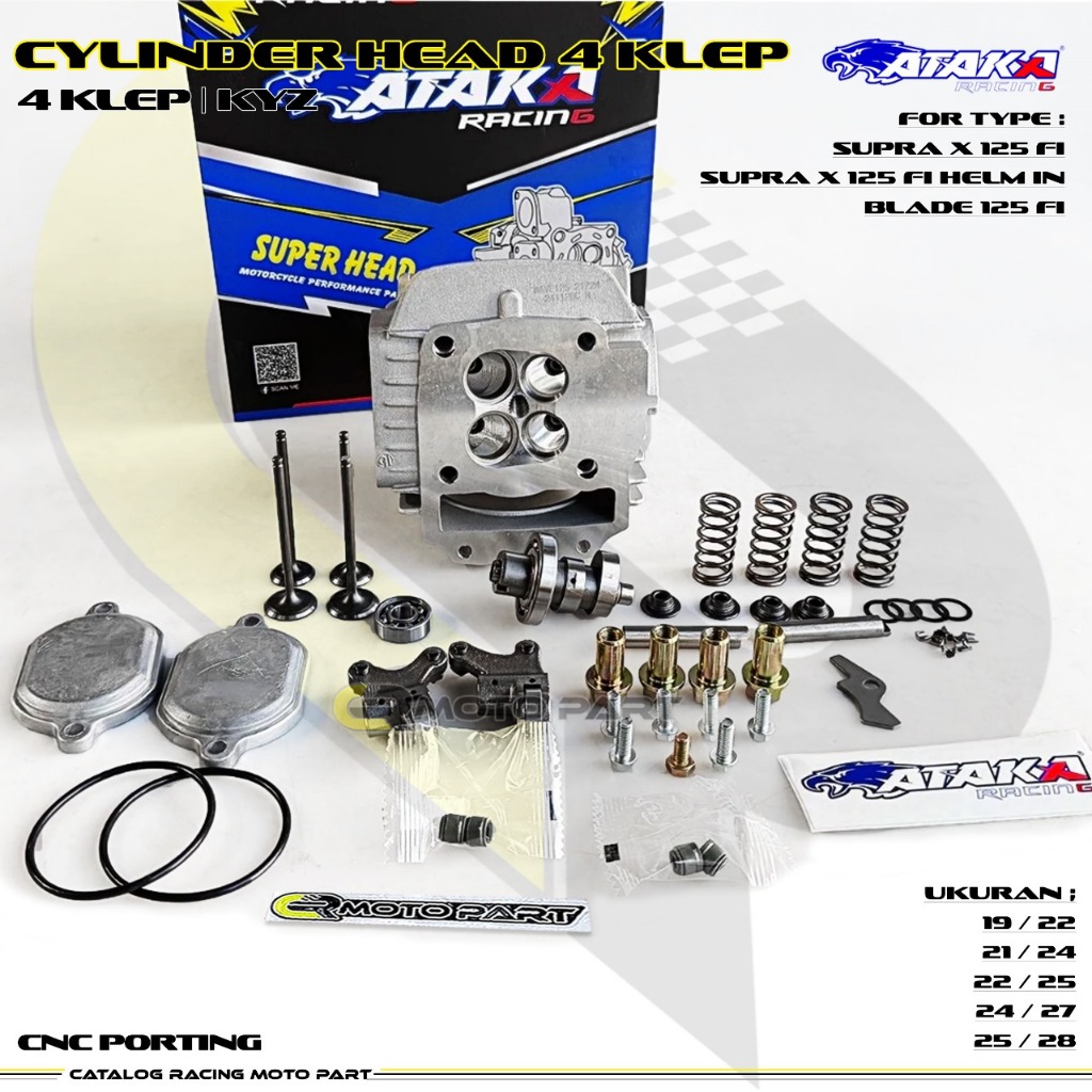 Jual ATAKA RACING Super Head Porting CNC Supra X 125 Injeksi FI Helm in ...