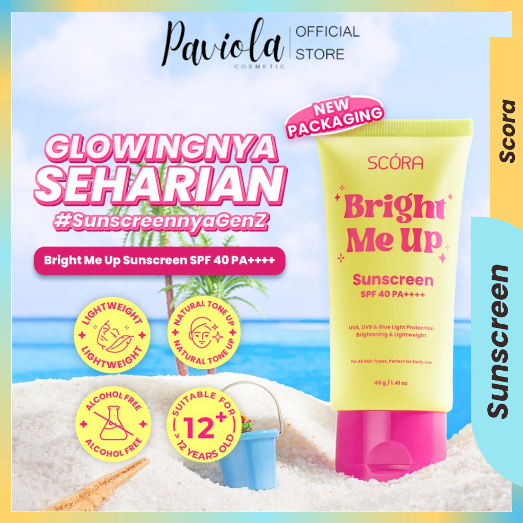 Jual SCORA Sunscreen Bright Me Up 40 gr | Sunblock Perlindungan dari ...